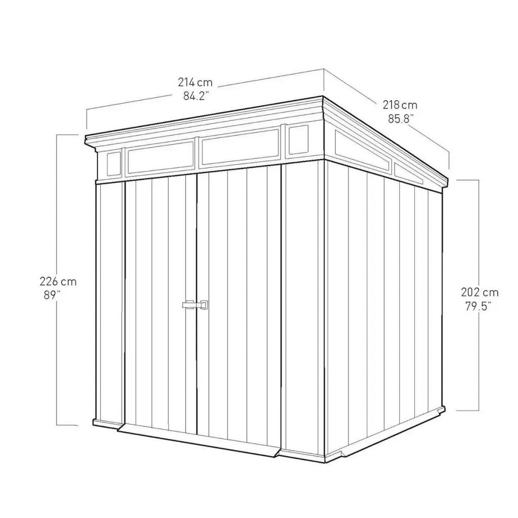 Keter 7’x 7′ Artisan Heavy Duty Plastic Pent Shed – Grey → ShedMaster ...