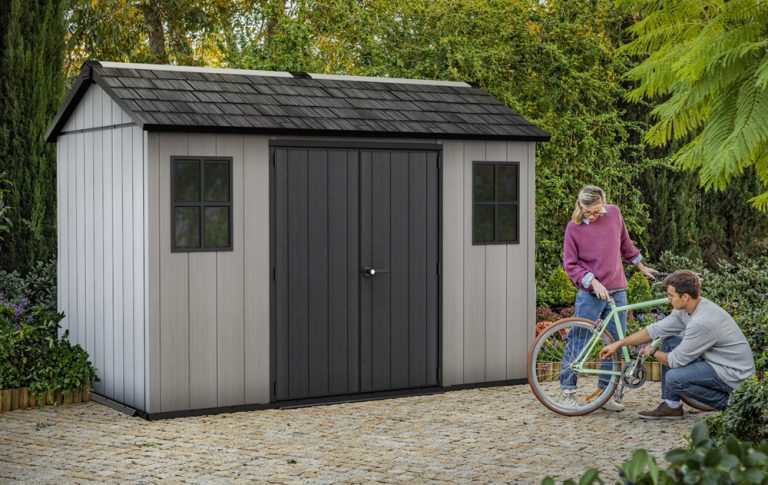 Keter 11’x 7.5′ Oakland Heavy Duty Plastic Shed – Grey Single Entrance ...