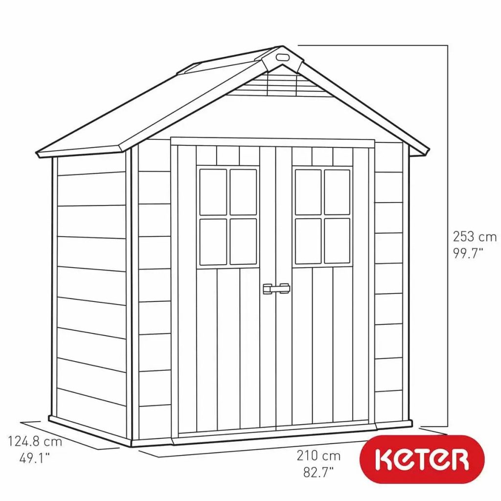 Keter 7.5′ x 4′ Oakland Heavy Duty Plastic Shed – Grey → ShedMaster UK ...