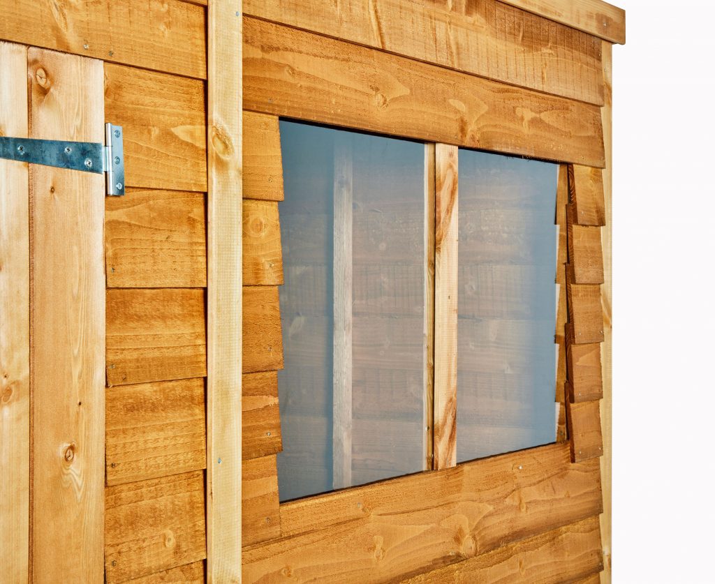 Power 8’x6′ Overlap Timber Pent Shed (window or windowless) (single or ...