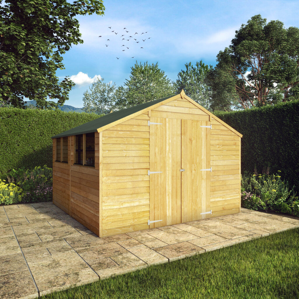 Mercia 10×10 Overlap Timber Apex Workshop → ShedMaster UK | Garden ...