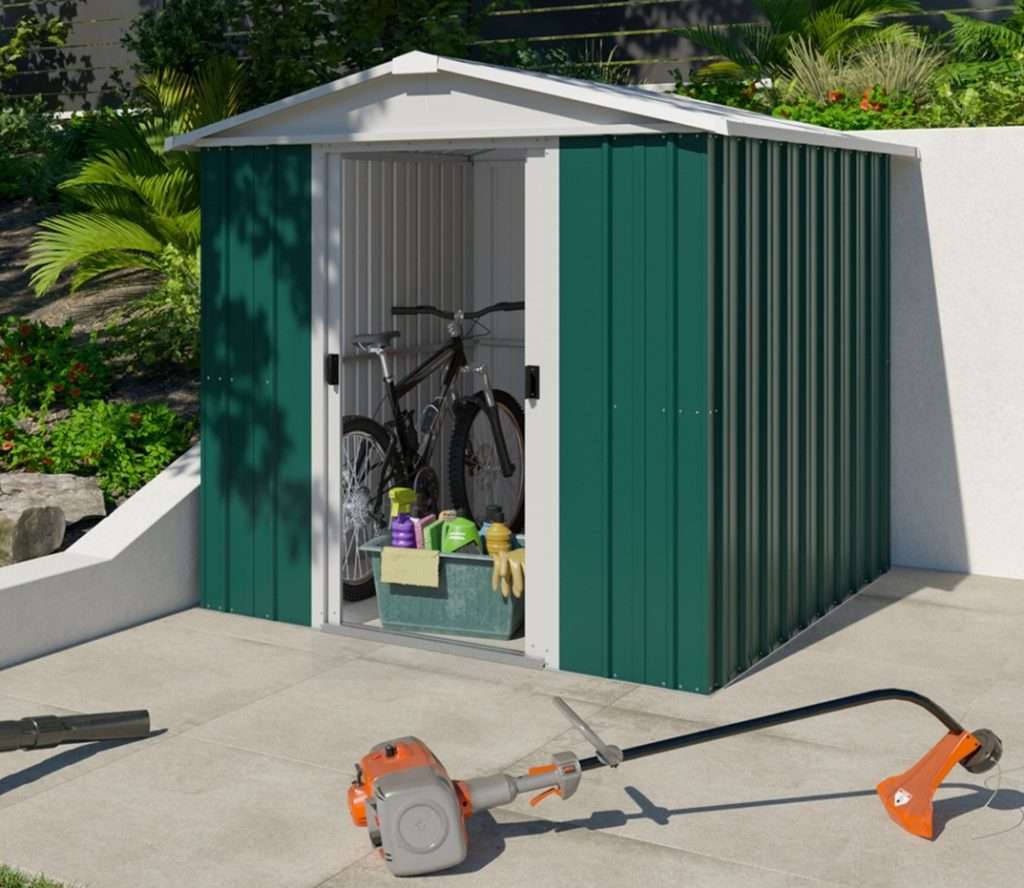 Yardmaster 6′ x 6′ Apex Metal Shed – Emerald → ShedMaster UK | Garden ...
