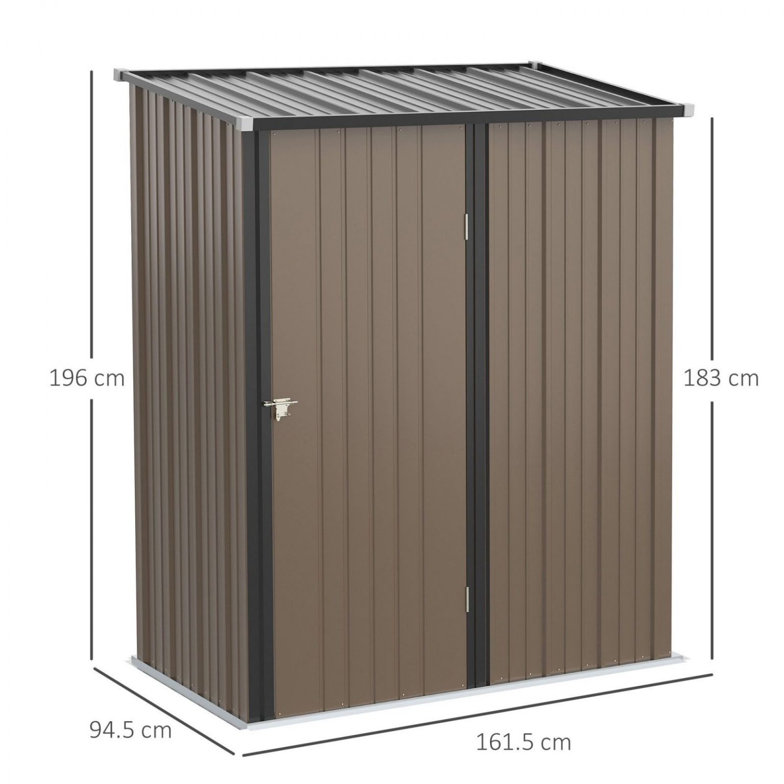 Outsunny 5ft x 3ft Metal Garden Storage Shed – Brown → ShedMaster UK ...
