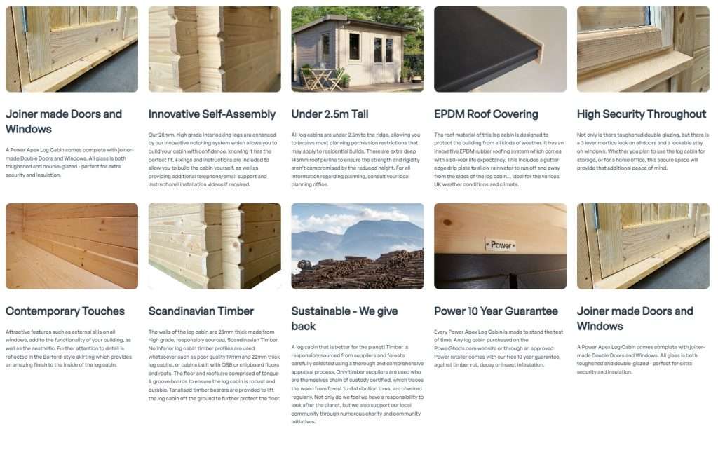 Power 12’x12′ Timber Pent Log Cabin – 28mm → ShedMaster UK | Garden ...