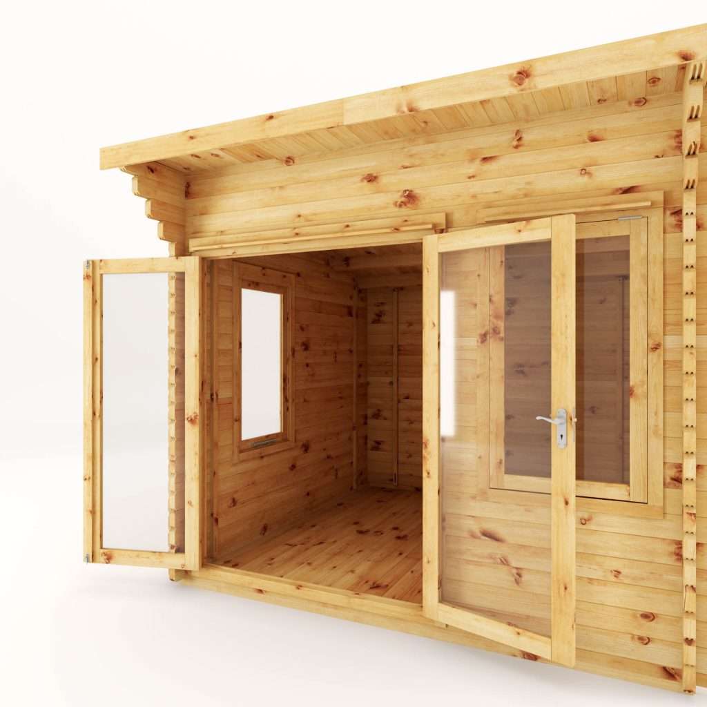 Mercia 10’x10′ Curved Roof Log Cabin – 44mm → ShedMaster UK | Garden ...